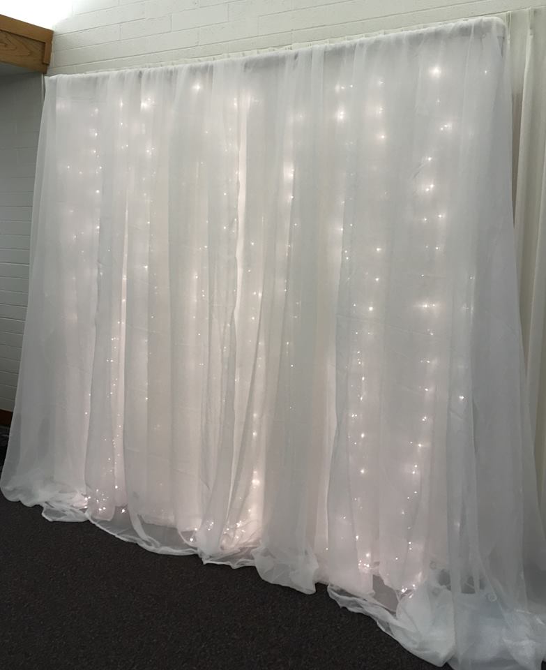 Sheer Lighted Backdrop – Rigby Wedding Rentals